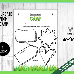 Printable Letter From Camp, Summer Camp Stationery, Kids Summer Camp ...