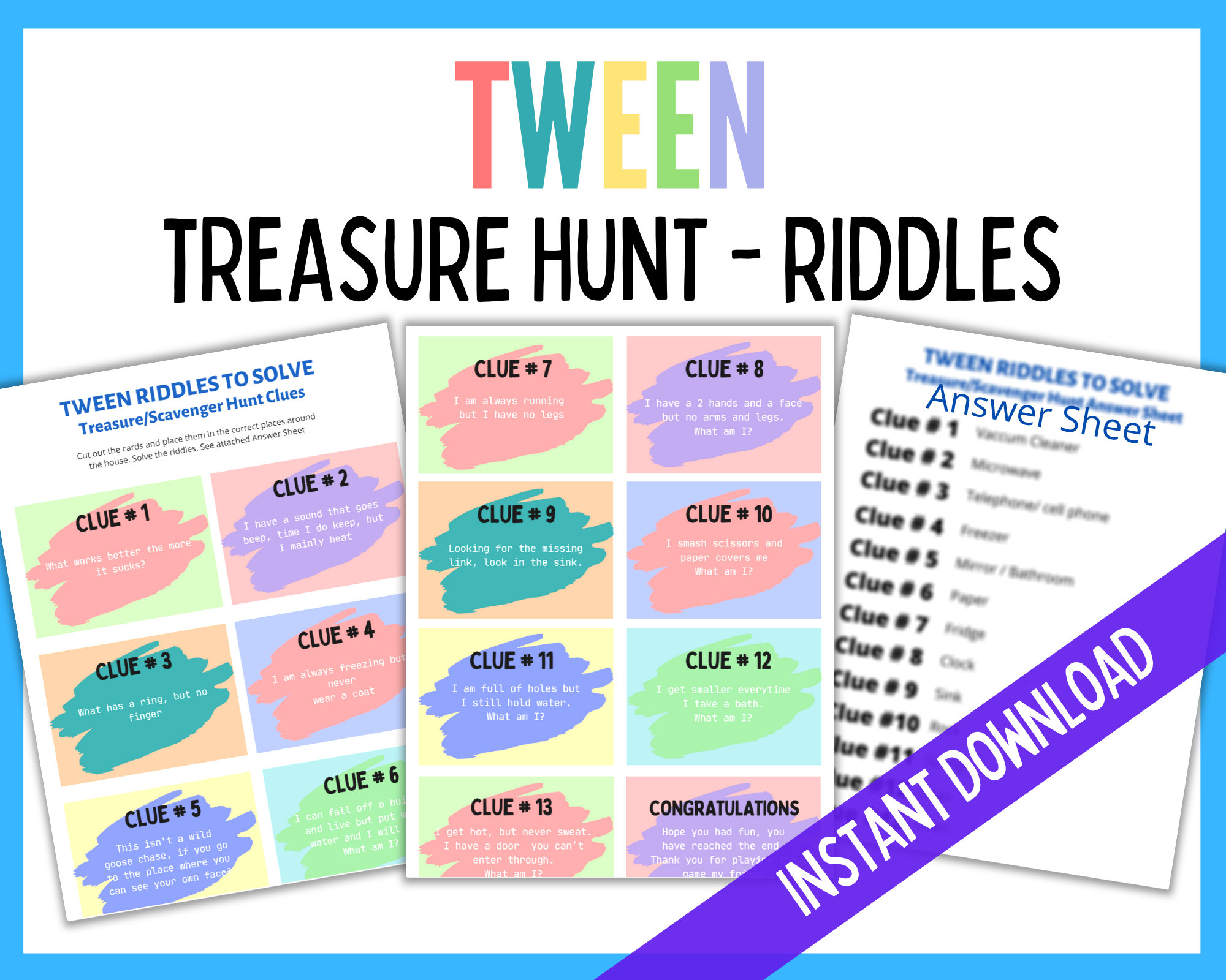 Tween Scavenger Hunt Treasure Hunt Tween Clues Birthday Etsy UK tween-scavenger-hunt-treasure-hunt-tween-clues-birthday-etsy-uk