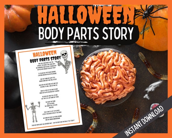 Halloween Body Parts Story, Halloween Party Game Printable, Halloween ...
