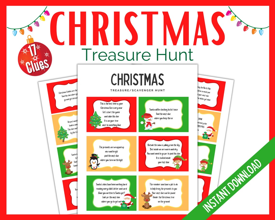 Christmas Scavenger Hunt Christmas Treasure Hunt Christmas | Etsy