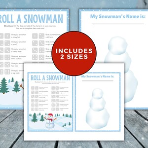 Roll a Snowman Printable Game, Christmas Games for Kids, Winter ...