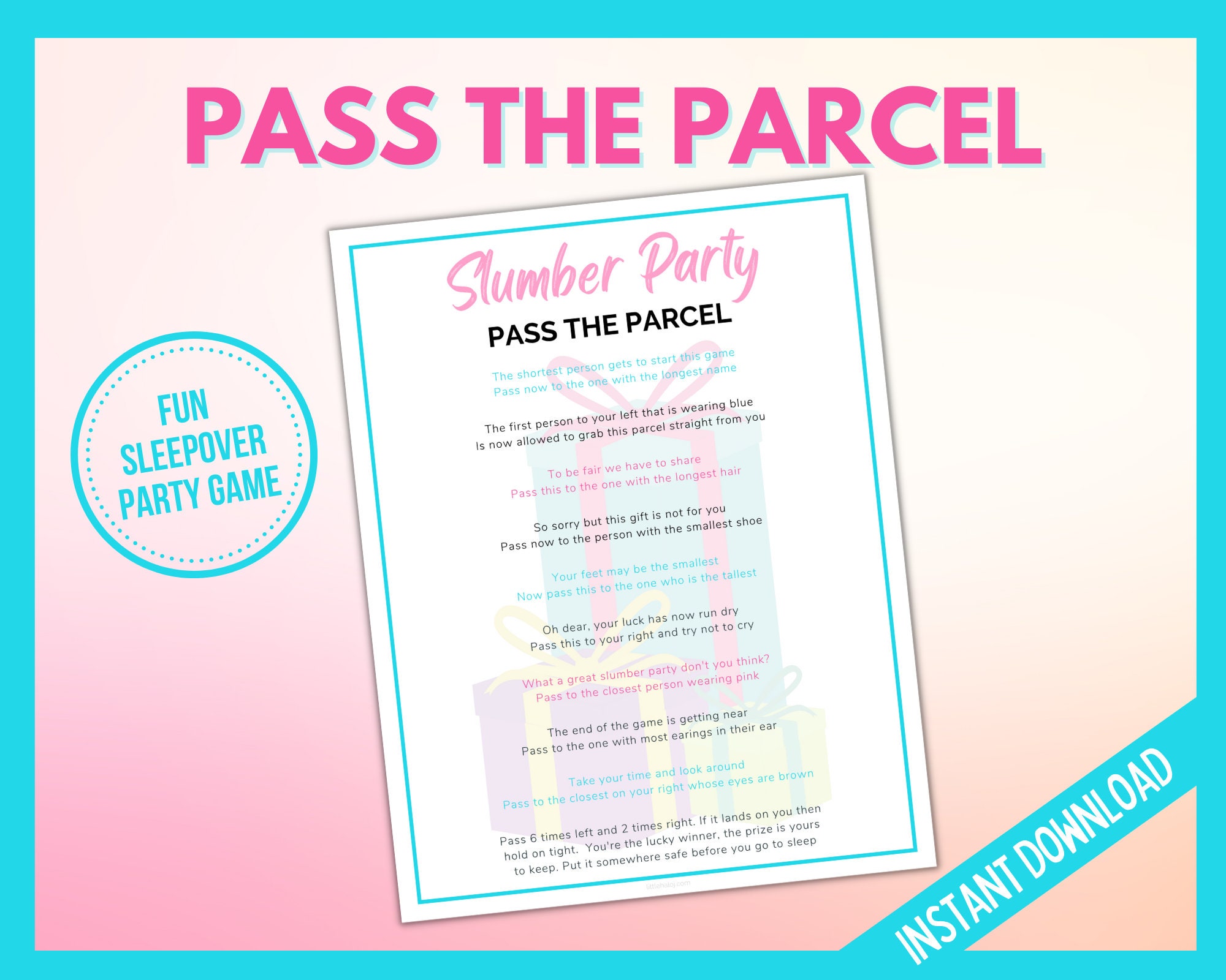Slumber Party Games Bundle, Printable Sleepover Party Games Bundle ...