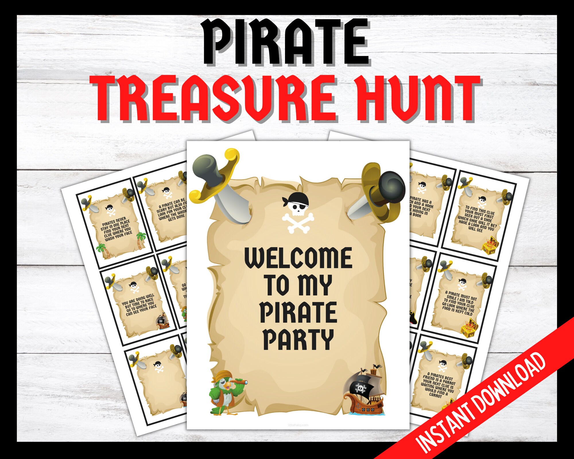 Pirate Treasure Hunt Clues Pirate Scavenger Hunt Pirate - Etsy Canada