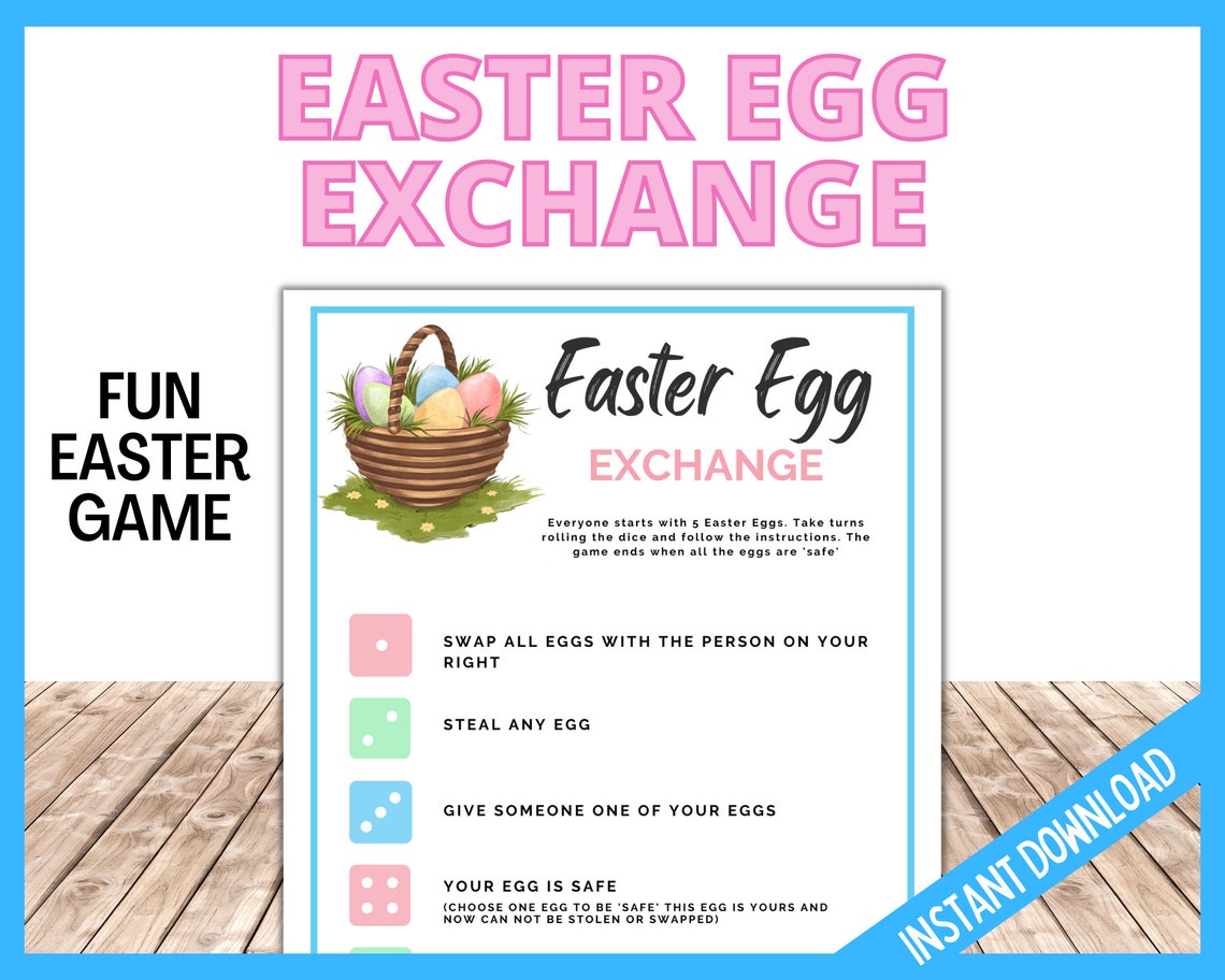 Easter Egg Exchange Easter Dice Game Easter Games Kids - Etsy