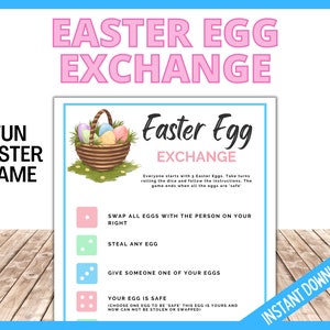 Easter Egg Exchange Easter Dice Game Easter Games Kids - Etsy