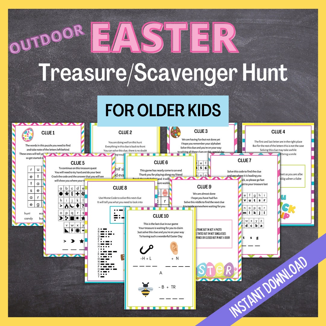 Outdoor Easter Treasure Hunt for Teens, Easter Egg Scavenger Hunt for ...