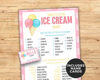 What is Your Ice Cream Name Game? - Etsy