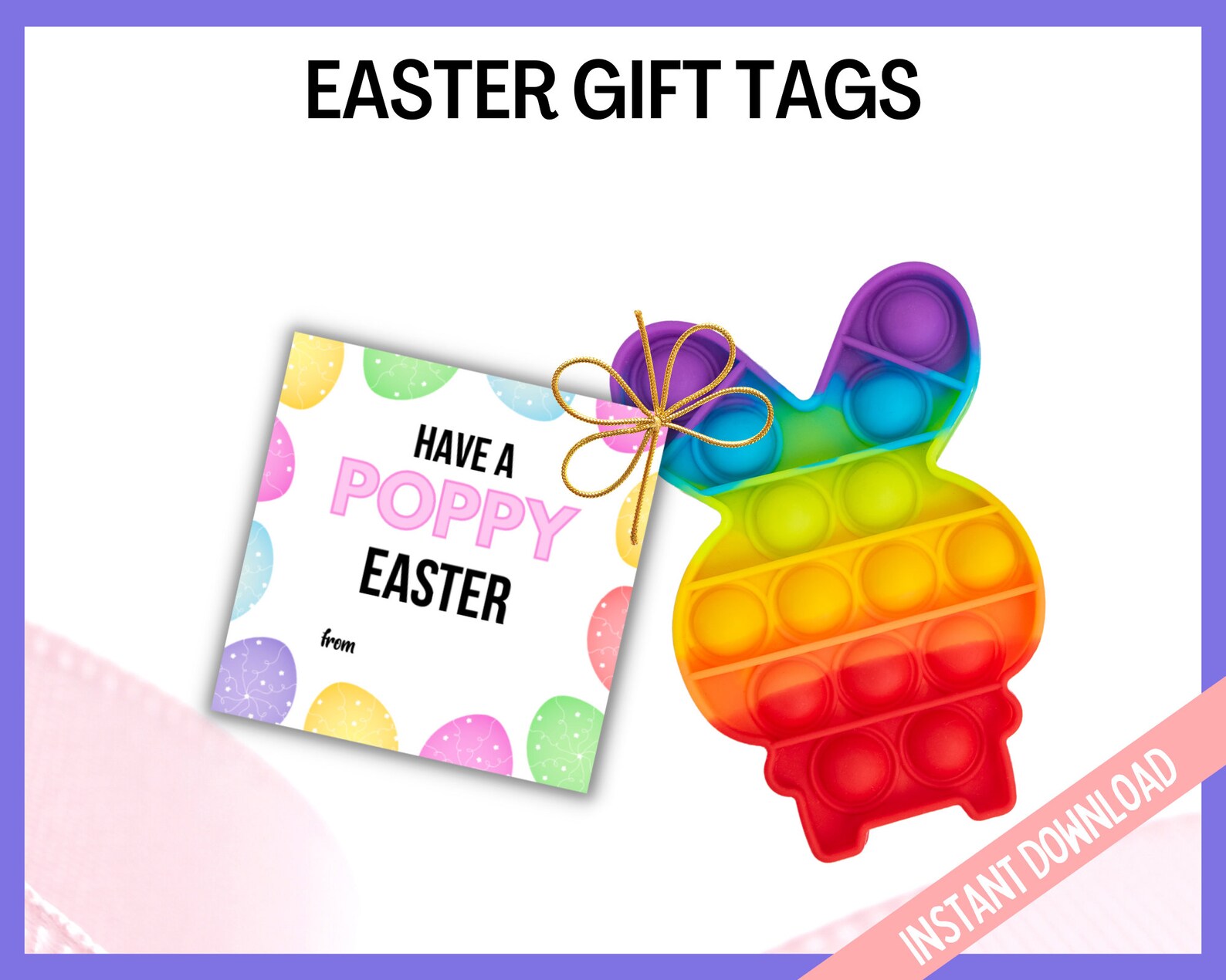 Editable Easter Gift Tags Kids Easter Card Custom Easter | Etsy