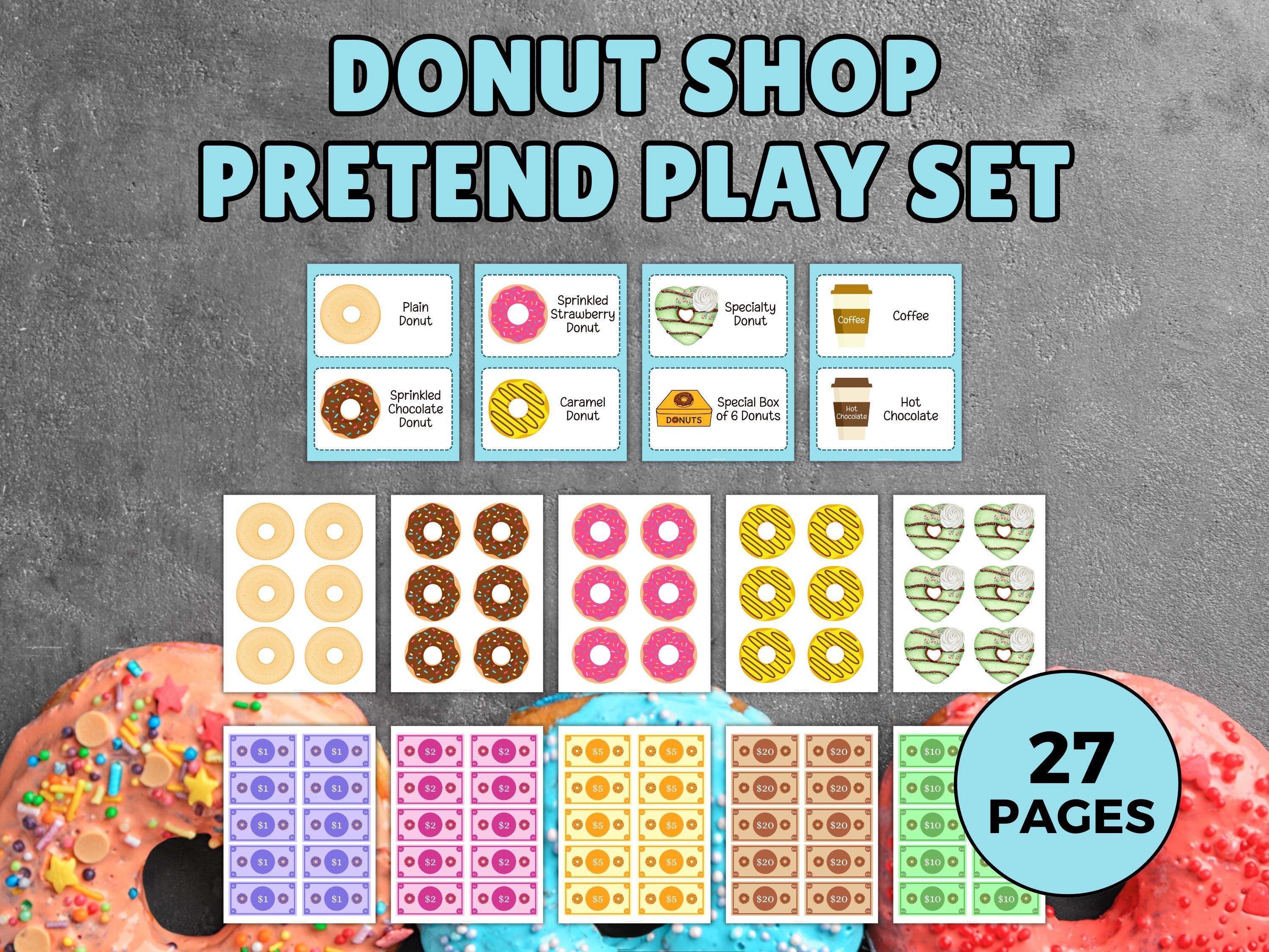 Donut Shop Pretend Play Set, Printable Kids Dramatic Role Play - Etsy