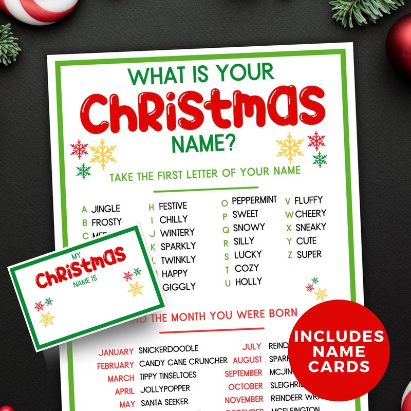 Christmas Name Tag - Etsy
