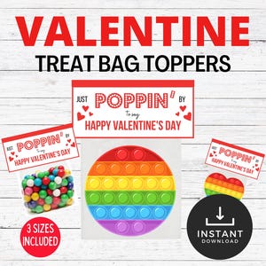 Valentine's Day Treat Bag Topper, Valentines Poppin Gift Tags ...