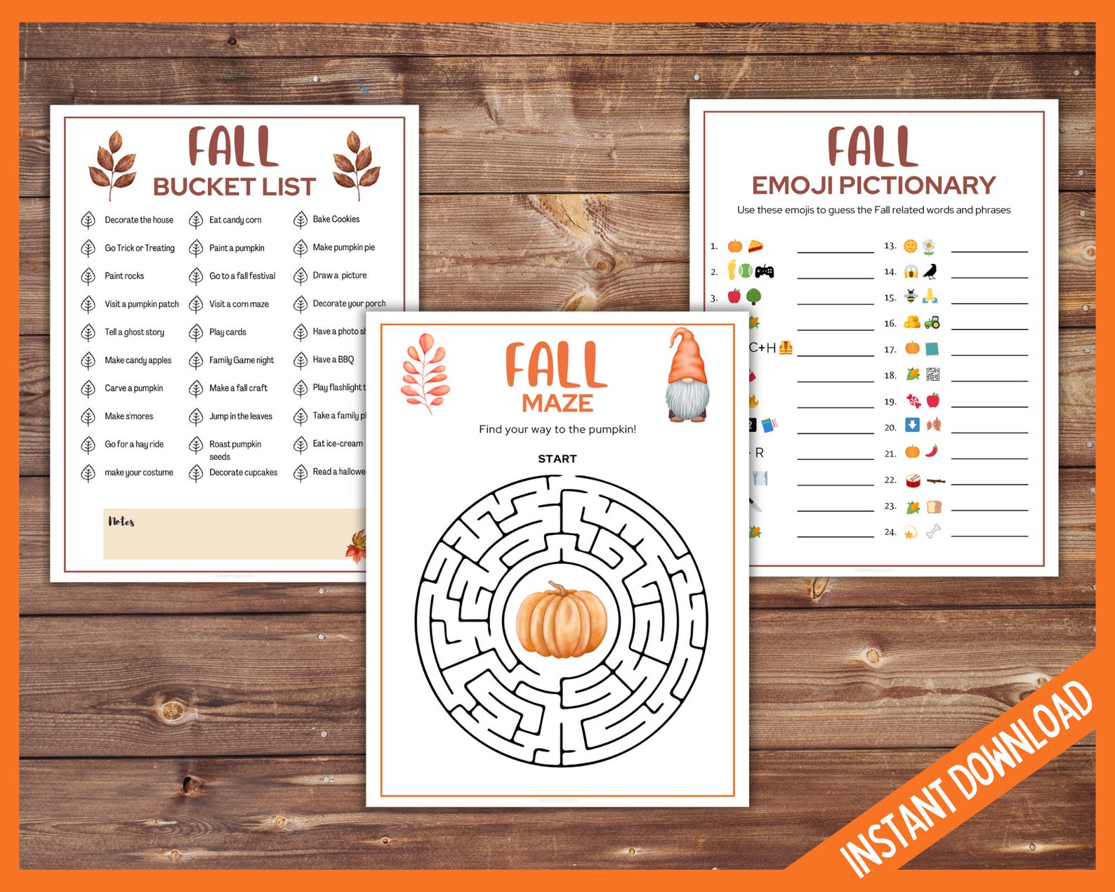 Fall Games Bundle, Printable Autumn Activity, Fall Time Fun ...