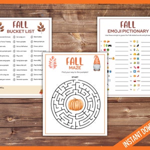 Fall Games Bundle, Printable Autumn Activity, Fall Time Fun ...