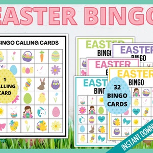Easter Bingo, Kids Easter Activity, Printable Easter Party Games ...