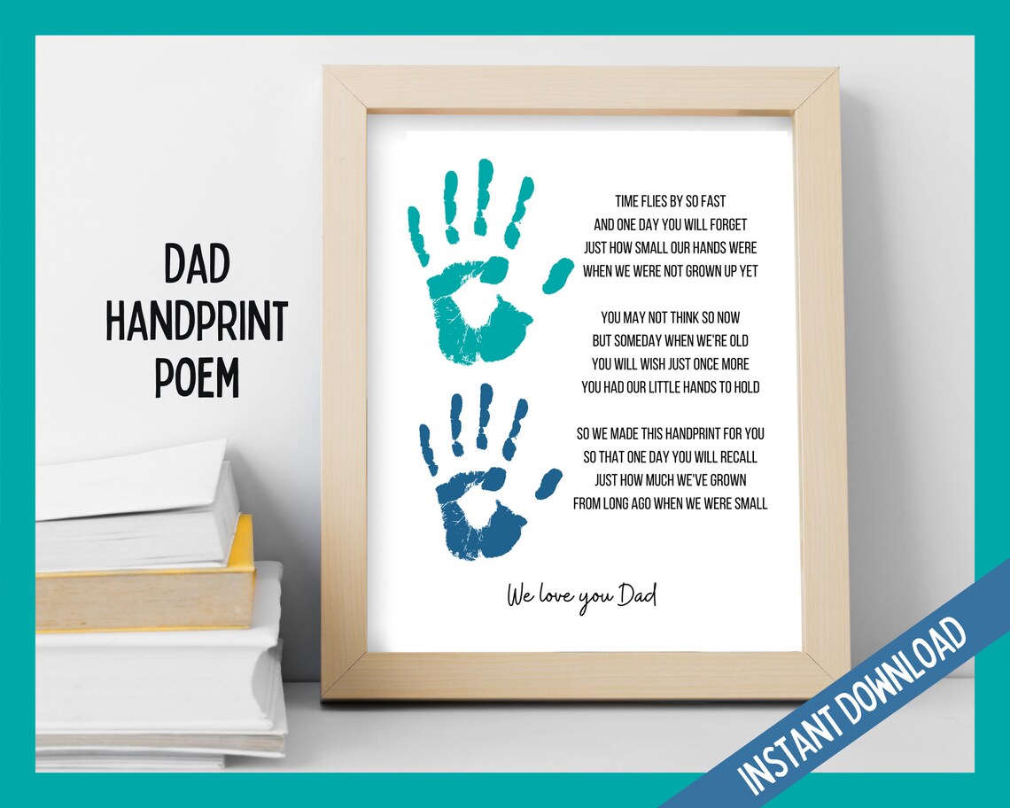 Dad Handprint Poem Father's Day Gift Handprint Art for - Etsy