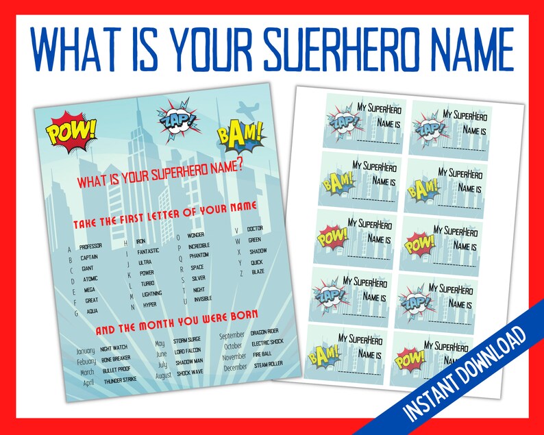What is Your Superhero Name, What's Your Super Hero Name, Superhero ...