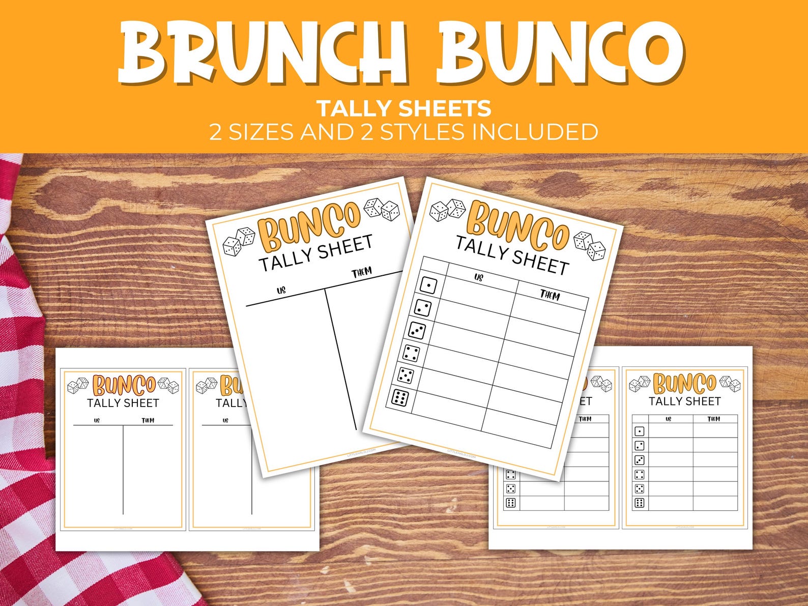 Brunch Bunco Printable Party Pack and Scorecards, Bunco Game Rules ...
