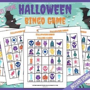 Pastel Halloween Bingo, Halloween Game for Kids, Halloween Games for ...