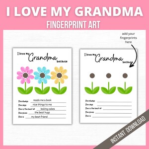Mothers Day Fingerprint Art, Fingerprint Flower Craft, Gift for Mom ...