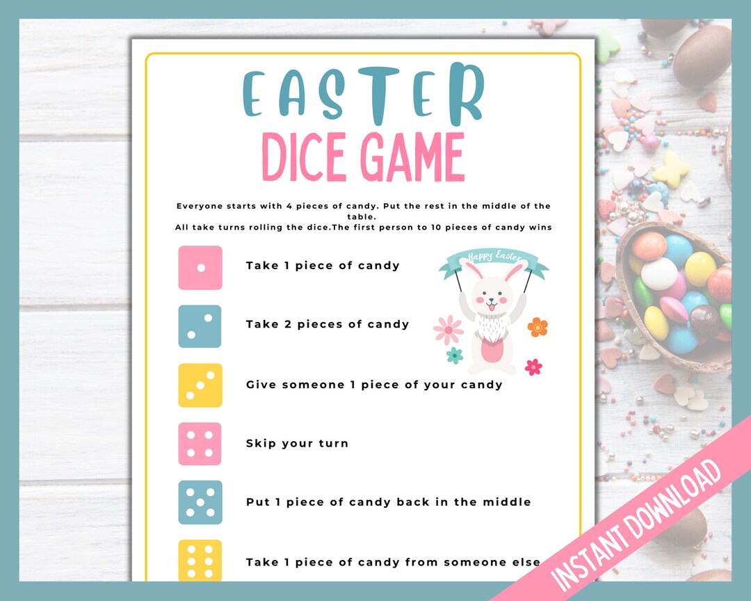 Easter Candy Dice Game, Party Games for Kids, Candy Game, Kids Games ...