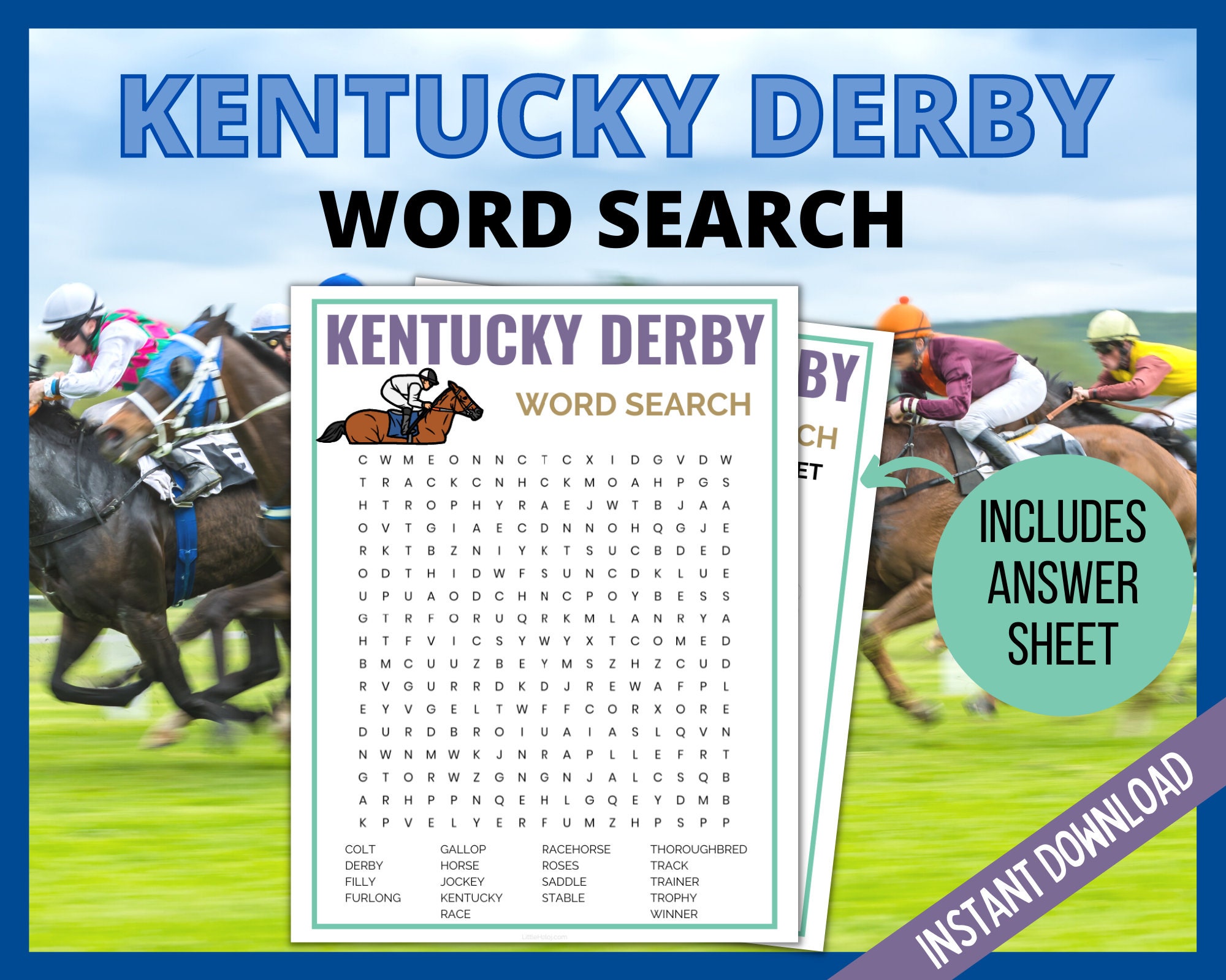 Kentucky Derby Printable Games Bundle Triple Crown Party - Etsy
