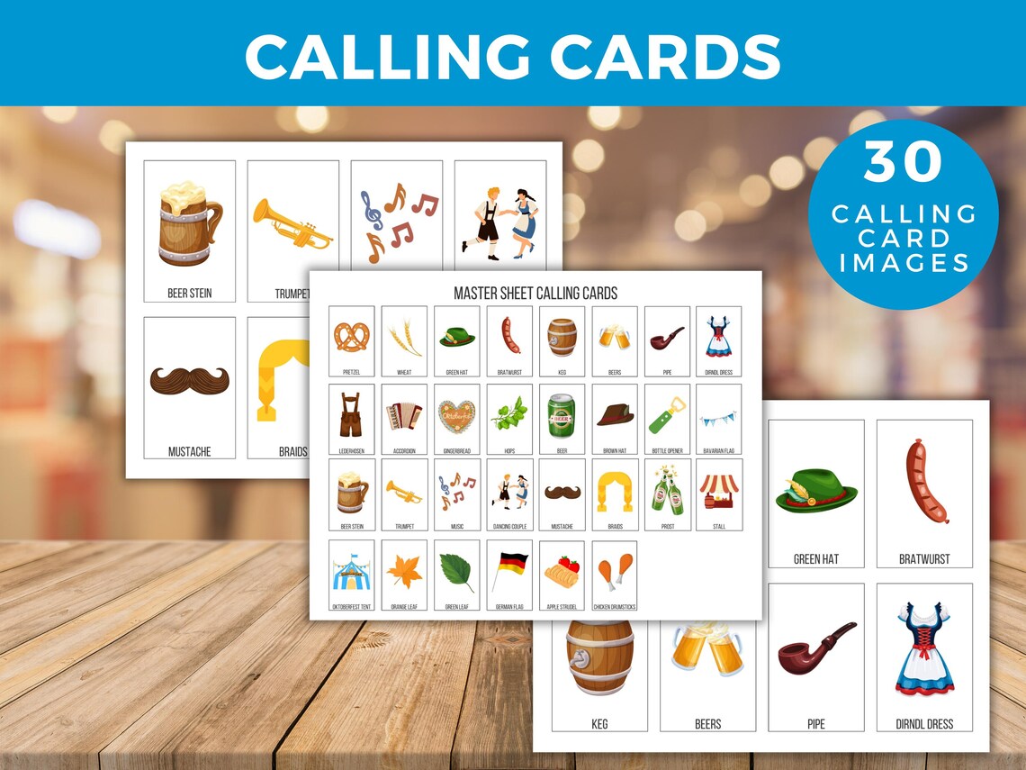 Oktoberfest Bingo, Beer Festival, 30 Printable Oktoberfest Bingo Cards ...