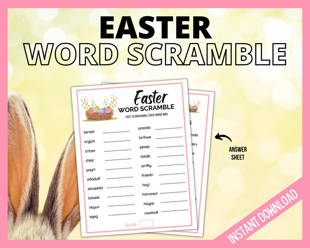 Easter Word Scramble Easter Party Games Easter Word - Etsy