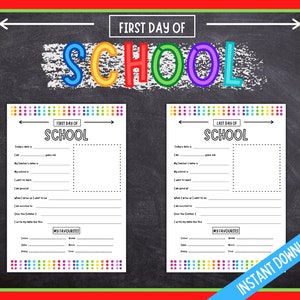 First Day School Interview, Last Day of School Printables, Back to ...