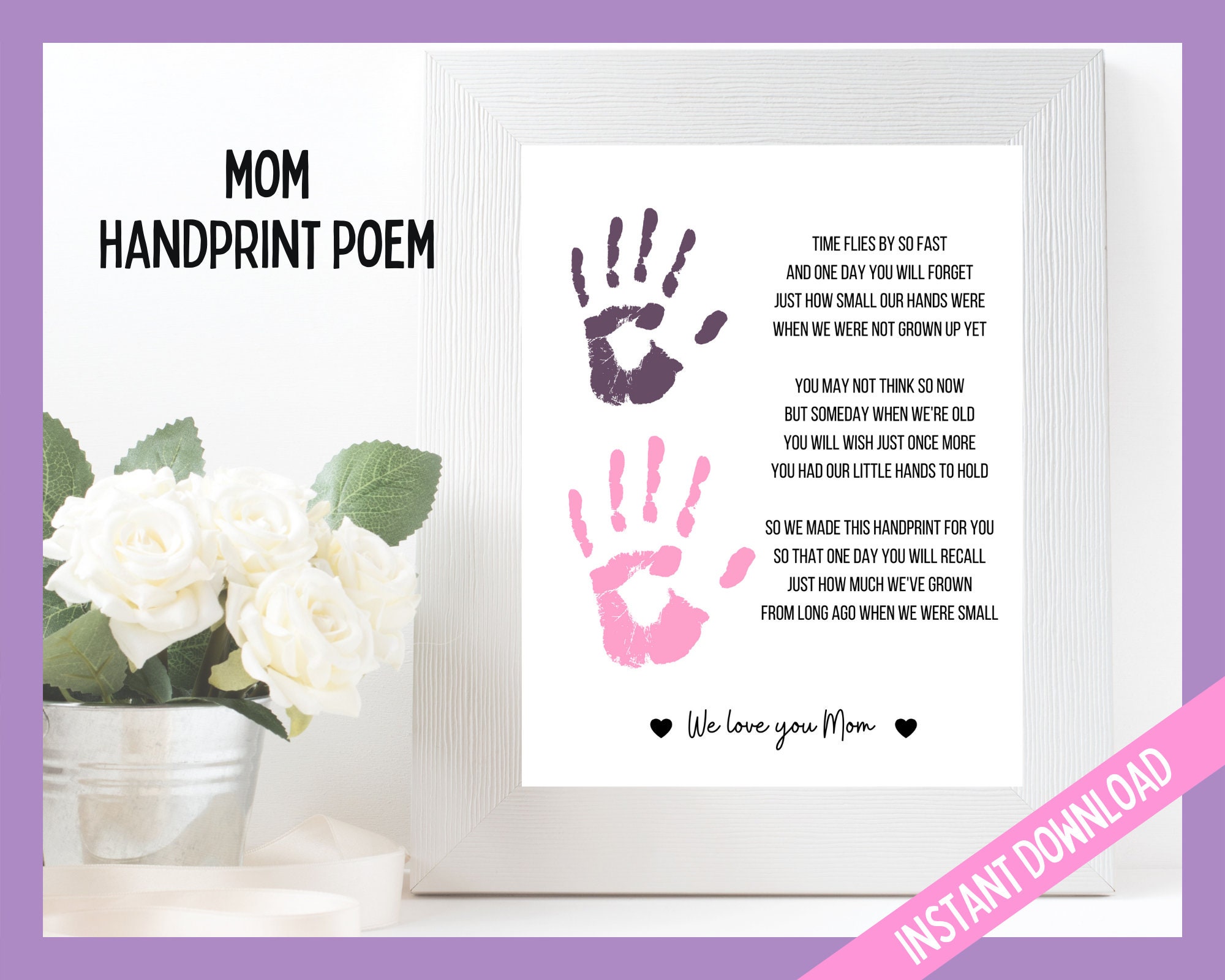 Mom Handprint Poem Mother's Day Gift Handprint Art for - Etsy