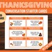 Thanksgiving Conversation Starter Question Cards, Thanksgiving Table ...