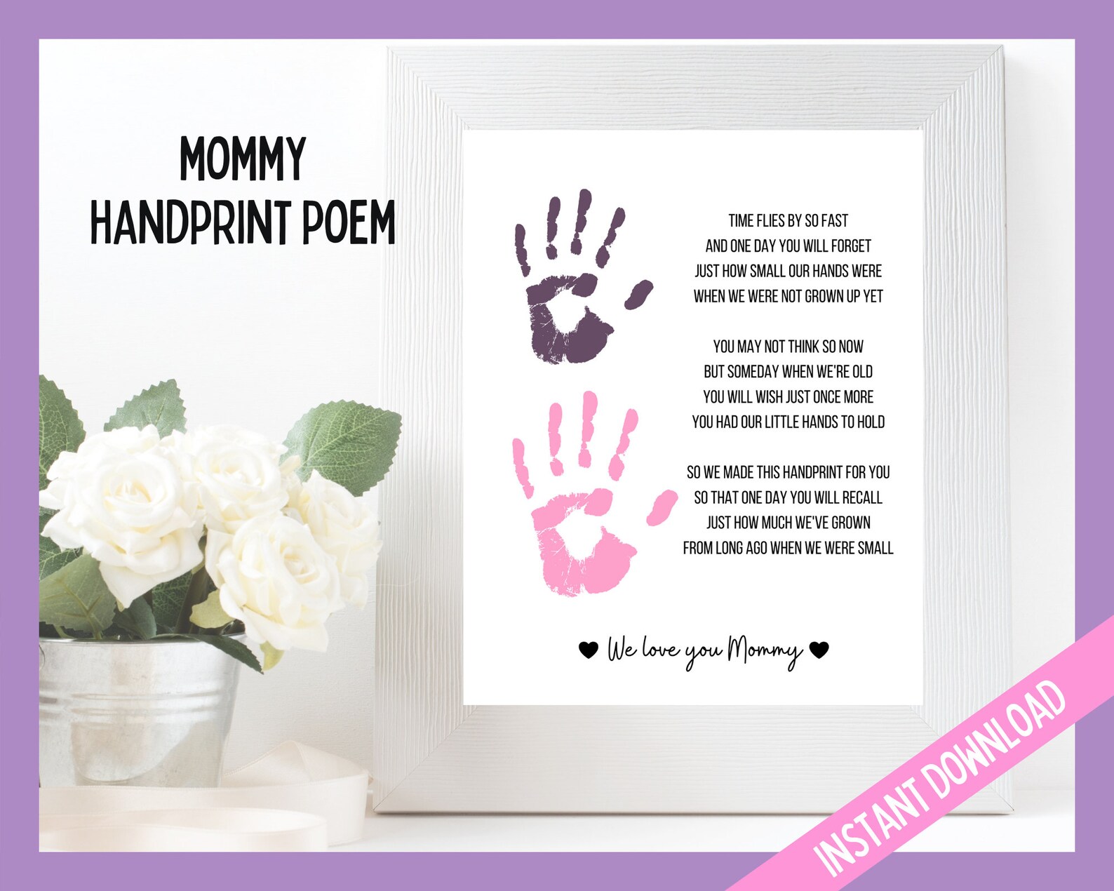 Mom Handprint Poem Mother's Day Gift Handprint Art for - Etsy