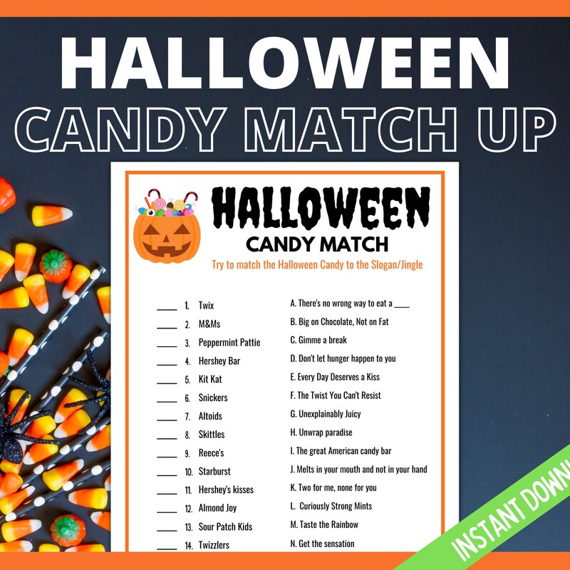 Halloween Candy Match Up - Etsy