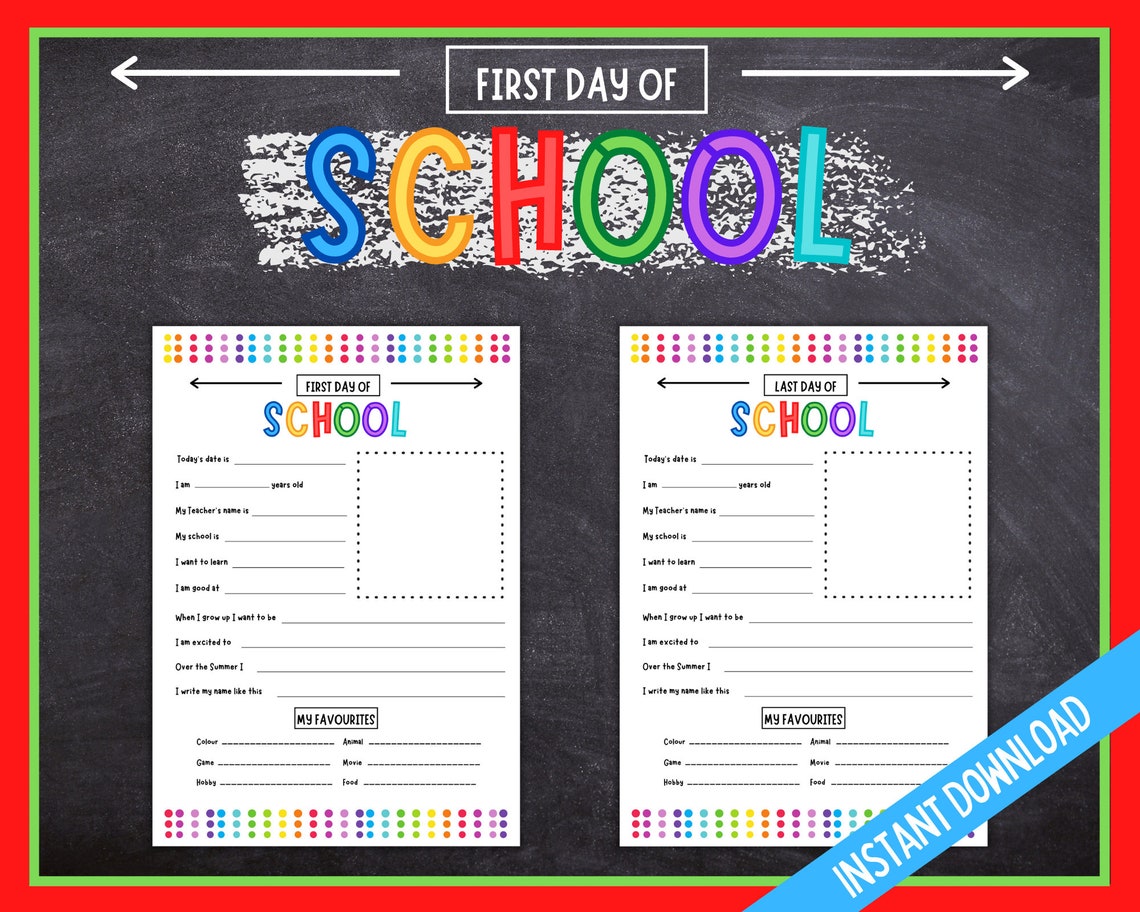 First Day School Interview Last Day of School Printables - Etsy First Day School Interview Last Day of School Printables - Etsy