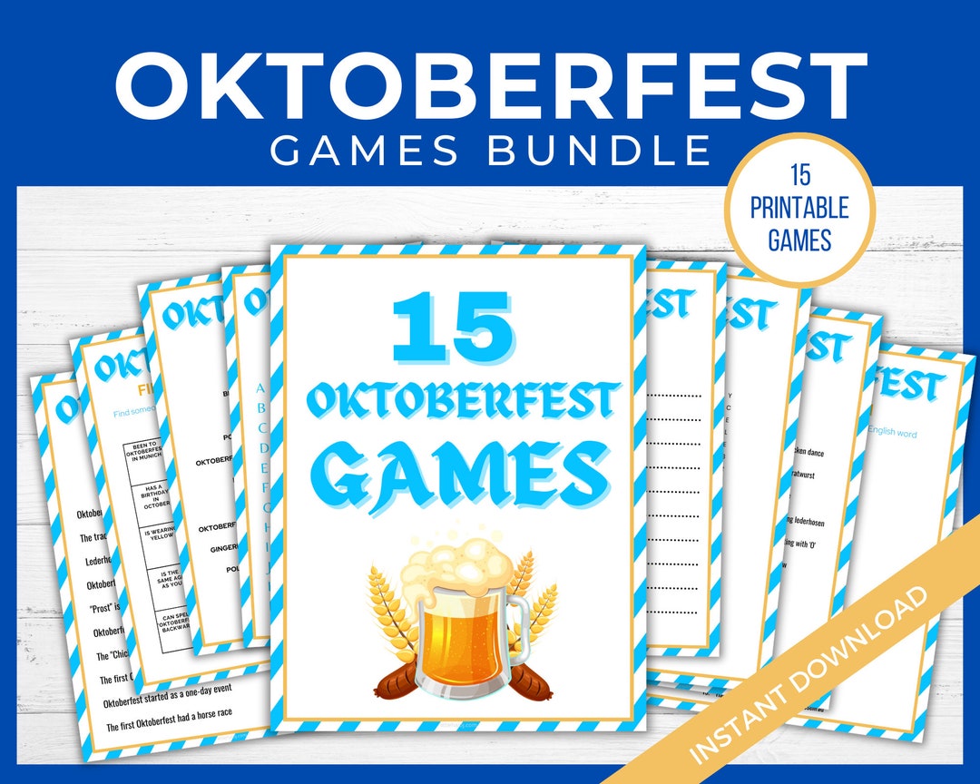 Oktoberfest 15 Party Games Bundle, Printable Adults Beer Party Games ...
