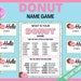 What's Your Donut Name, Donut Birthday Party Printable Game, Kids Party ...