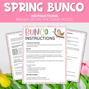 Spring Bunco Printable Party Pack and Scorecards, Bunco Game Rules ...