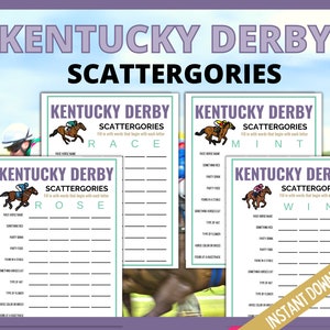 Kentucky Derby Printable Game, Kentucky Derby Scattergories, Derby ...