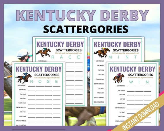 Kentucky Derby Printable Game, Kentucky Derby Scattergories, Derby ...