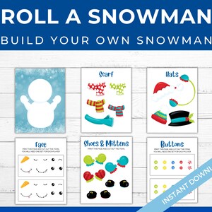 Roll a Snowman Game, Build a Snowman, Christmas Printable Games ...