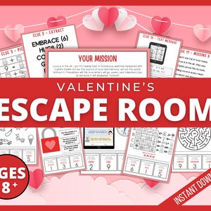 Valentines Day Escape Room, Printable Treasure Hunt, Kids Valentines ...