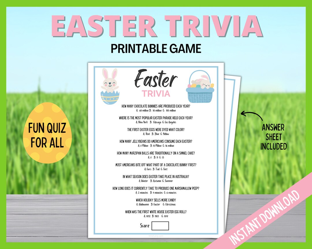 Easter Trivia Game, Printable Easter Games, Teen Easter, Family Fun ...