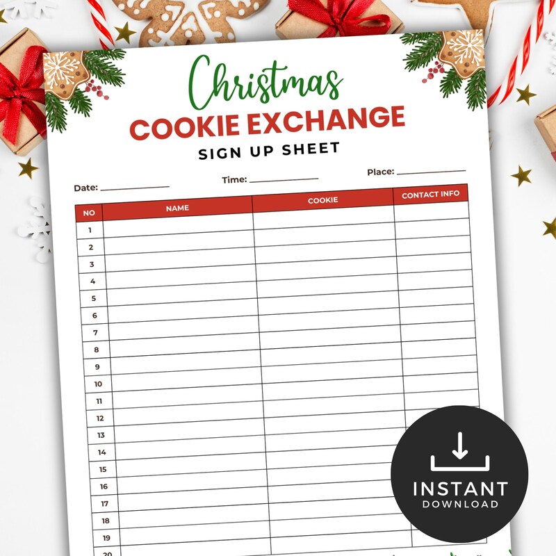 Cookie Sign up Sheet - Etsy