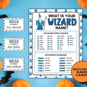 What's Your Wizard Name, Wizard Printable Game, Kids Party Games ...
