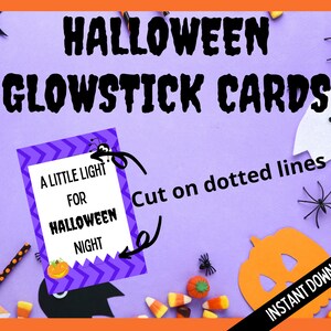 Halloween Glowstick Cards, A Little Light to Glow Your Night Halloween ...