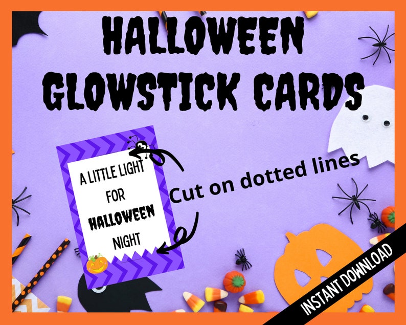 Halloween Glowstick Cards A Little Light to Glow Your Night - Etsy