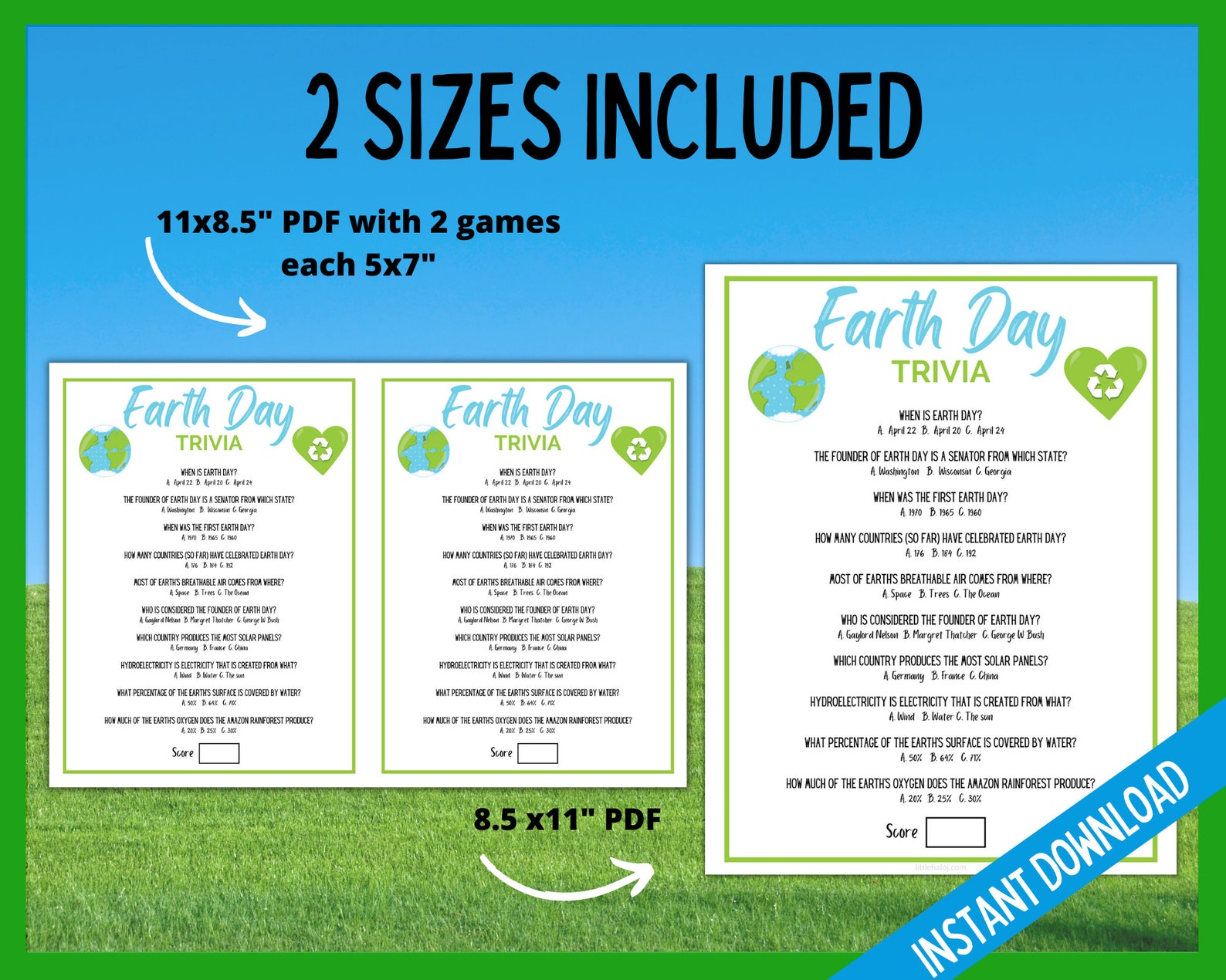 Earth Day Trivia Printable Earth Day Trivia Games Earth Day - Etsy
