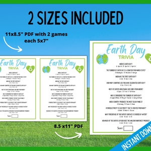 Earth Day Trivia, Printable Earth Day Trivia Games, Earth Day Classroom ...