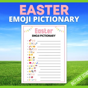 Easter Emoji Pictionary, Easter Printable Game, Easter Classroom, Kids ...
