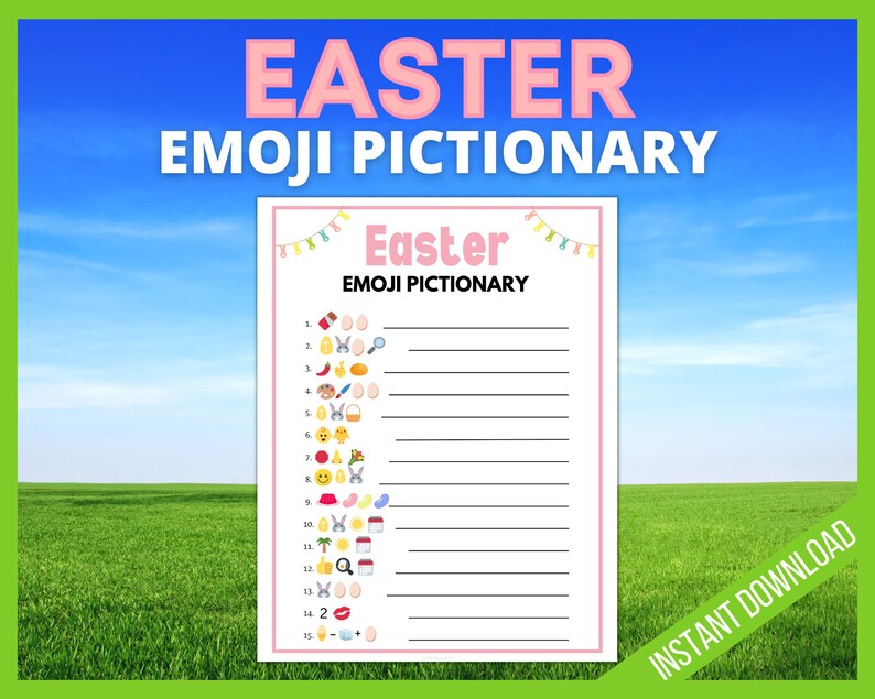 Easter Emoji Pictionary Easter Printable Game Easter - Etsy New Zealand