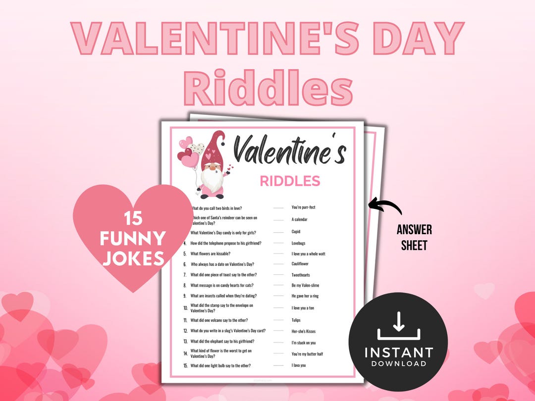 Valentine Riddles for Kids, Printable Valentine's Day Jokes, Valentines ...